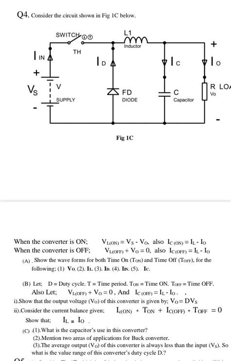 Solved Q4 Consider The Circuit Shown In Fig 1c Below When