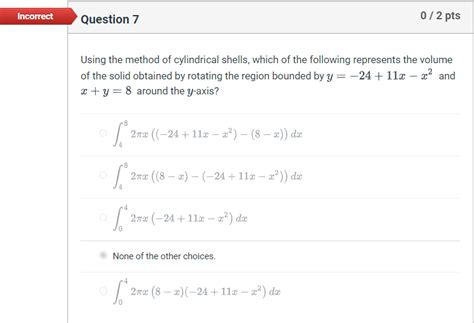 Solved Using The Method Of Cylindrical Shells Which Of The