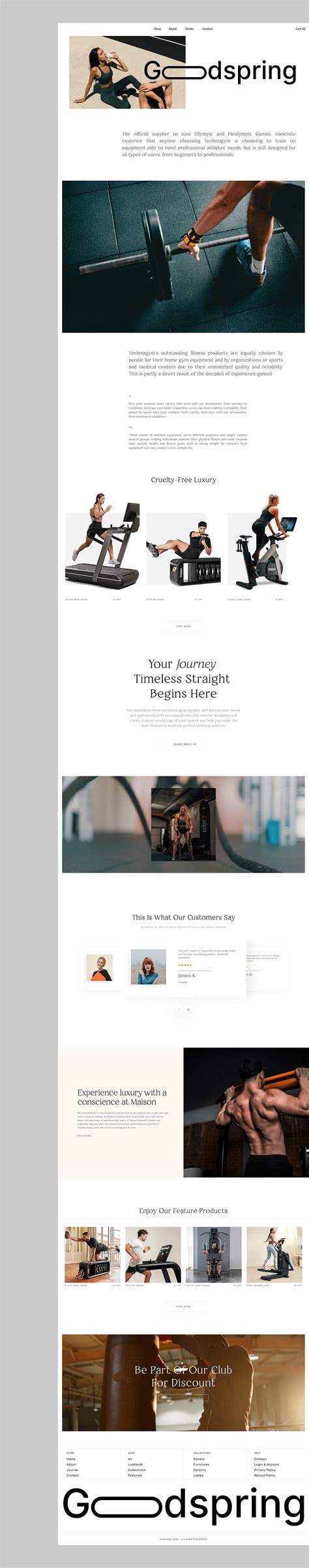 Fitness Ecommerce Website Uiux Design Behance