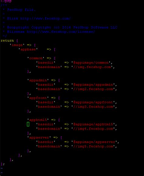 setting unknown property fecshop services image appbase