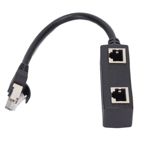 Kozecal Ethernet Splitter RJ45 Splitter Adapter 1 Male To 2 Female Port Ethernet Connector For