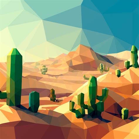 Free Vector Flat Design Low Poly Landscape Illustration
