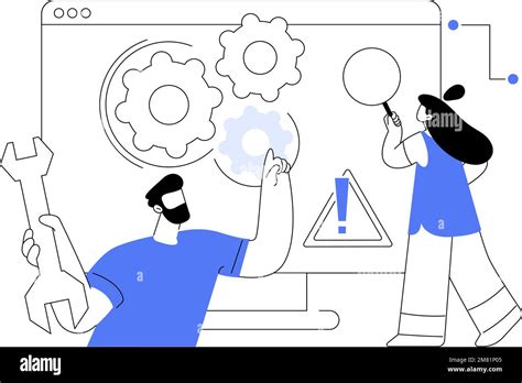Computer Troubleshooting Abstract Concept Vector Illustration Stock