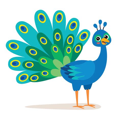 Cartoon Illustration Of A Peacock 13481124 Vector Art At Vecteezy