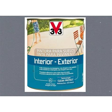 V33 Pintura Para Suelos Interior Exterior Gris Oscuro 2 5 L
