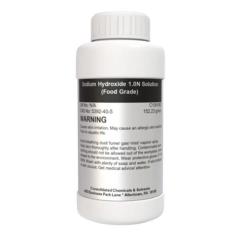 Sodium Hydroxide 1 0n Solution Food Grade Consolidated Chemical