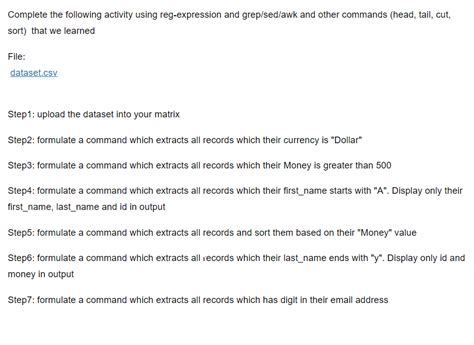 Solved Complete The Following Activity Using Reg Expression Chegg