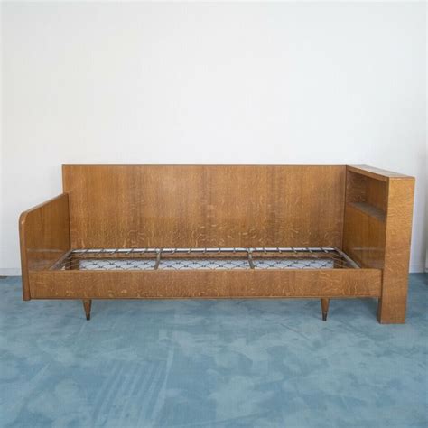 Vintage Wooden And Brass Single Bed Frame