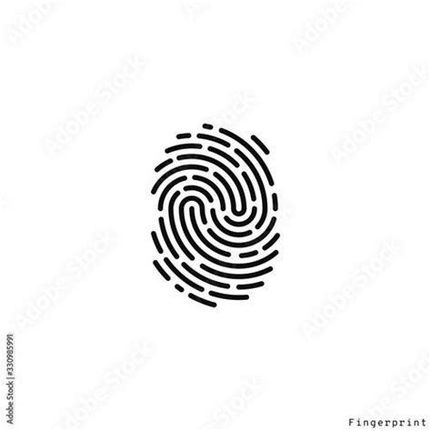 Human Fingerprint Vector Illustration Isolated Fingerprint On White