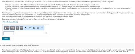 Solved Part B Writing KCL Equations Once You Have Identified Chegg