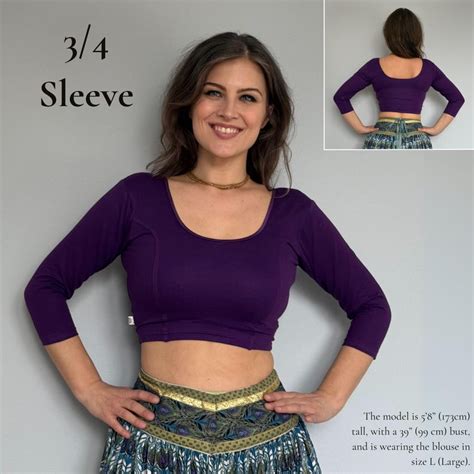 Purple Stretch Cotton Saree Blouse Versatile Choli Top Xs To 5xl