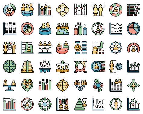 Population Growth Icons Set Vector Flat 13563508 Vector Art At Vecteezy