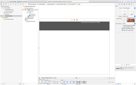 Ios How Do You Remove Status Bar In Interface Builder Xcode 92