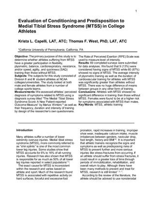Evaluation Of Conditioning And Predisposition To Medial Tibial Stress