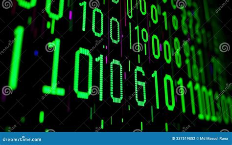 Digital Binary Data On Computer Screen Abstract Information Technology