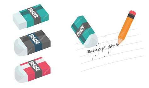 Premium Vector Eraser Vector Set New Eraser And Used Eraser Vector