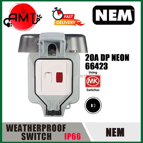 Nem Mk Weatherproof Switch 20a Dp Neon Switch Ip66 66423 Shopee Malaysia