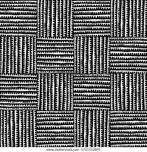 Monochrome Grunge Authentic Seamless Pattern Brutalist Stock Vector