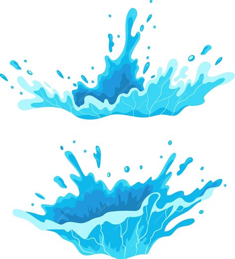 Premium Vector Water Spalsh Element Flat Vector Illustrations