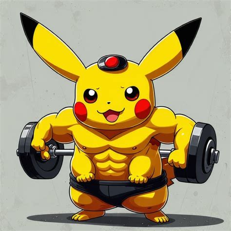 Muscular Pikachu Powerlifting Phenomenon Awesomepokemonsite Ai Art Generator Easy Peasyai