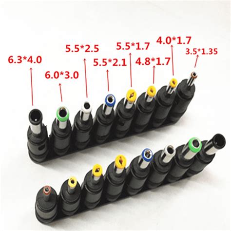 8pcs Universal Ac Dc Power Charger Adapter Tips For Laptop Notebook Use