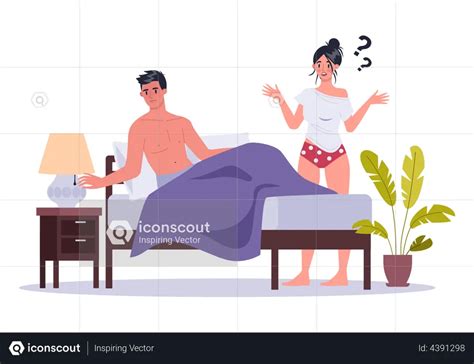 Man Suffering From Sexual Dysfunction Illustration Free Download
