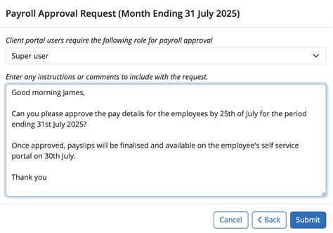 Payroll Approval Requests Bureau Guidance Brightpay Documentation