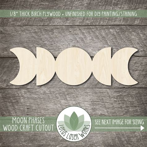 Moon Phases Wood Cutout Unfinished Wood Craft Blanks Laser Cut Wooden