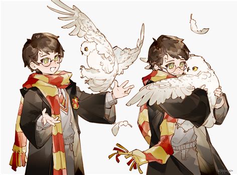 Harry Potter And Hedwig Wizarding World And More Drawn By Yuji Fantasia Danbooru