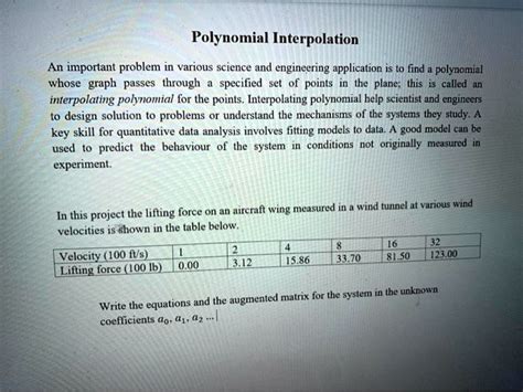 solved polynomial interpolation an important problem in various