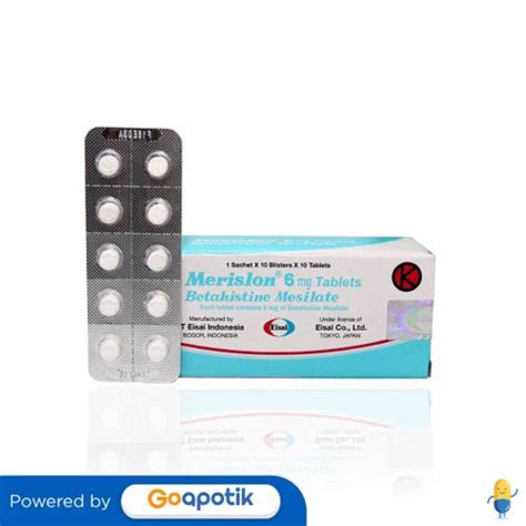 Jual Merislon 6 Mg Blister 10 Tablet Shopee Indonesia