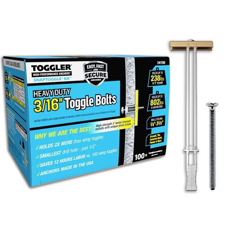 Drywall Anchor With Included Bolts For 1 4 20 Fastener Size Holds Up