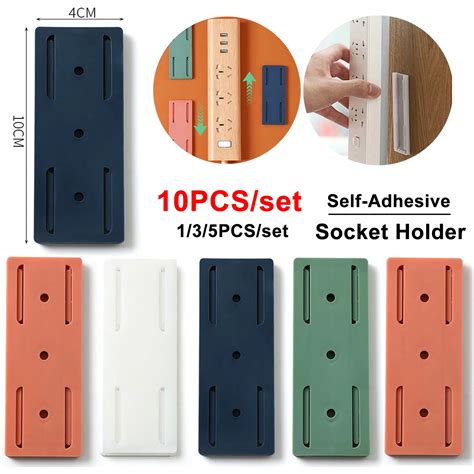 Wall Mounted Socket Holder Fixer Patch Self Adhesive Power Socket Stri