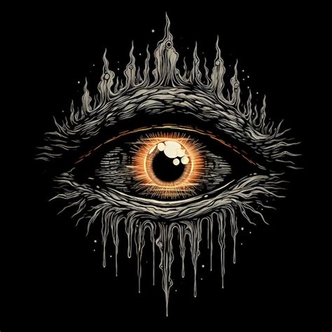 Premium Ai Image Cyclops Fire Eye Tattoo Design Illustration