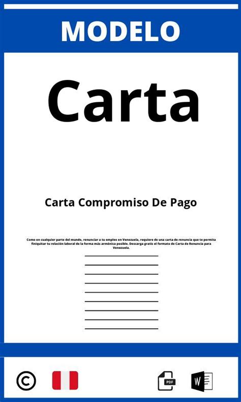 Modelo De Carta Compromiso De Pago 2025