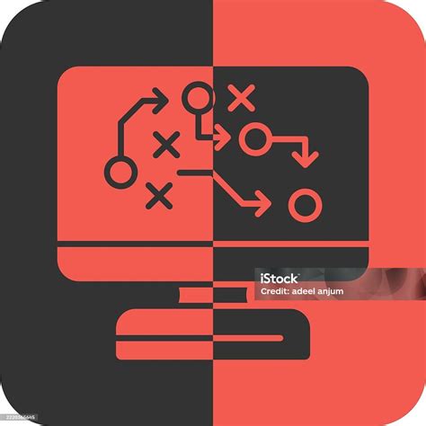 Digital Strategy Red Inverse Icon Stock Illustration Download Image