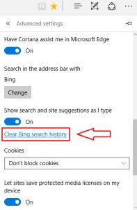 Steps To Clear Bing Search History On Edge Browser