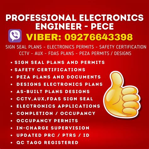 Professional Electronics Engineer Pece Philippines Sign Seal Plans Permits Facebook
