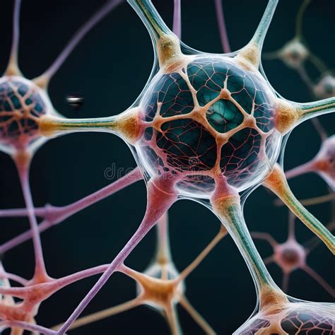 A Close Up Digital Illustration Of Quantum Biology And A Cell Stock