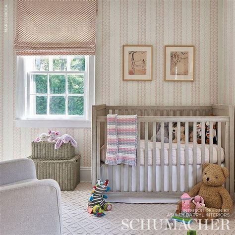 Schumacher Nauset Stripe Blush Wallpaper Striped Wallpaper Blush