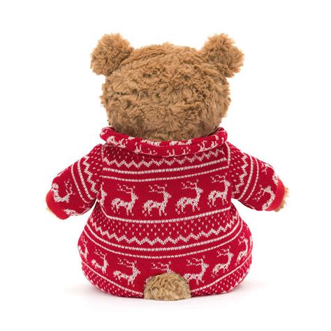 Bartholomew Bear Winter Pyjamas Produit Officiel Jellycat