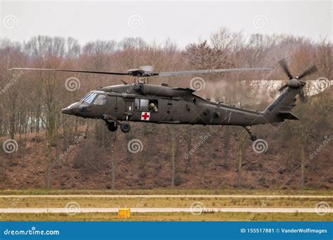 Us Army Sikorsky Uh 60 Black Hawk Military Helicopter At Air Base