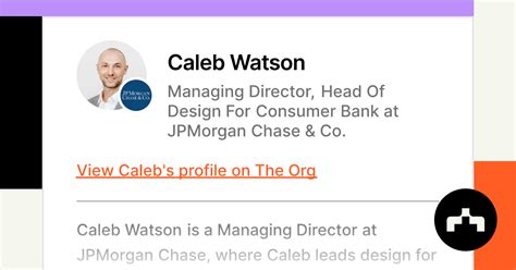 Caleb Watson Managing Director Head Of Design For Consumer Bank At