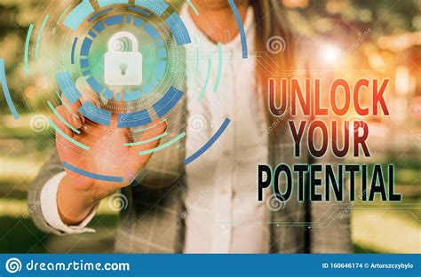 Handwriting Text Unlock Your Potential Concept Meaning Improve Self