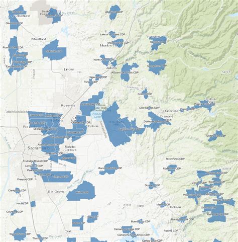 Californias Census Designated Places California Unincorporated