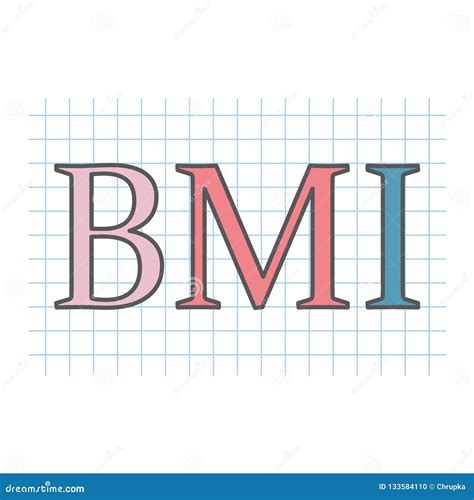Bmi Body Mass Index Acronym Written On Checkered Paper Sheet Stock
