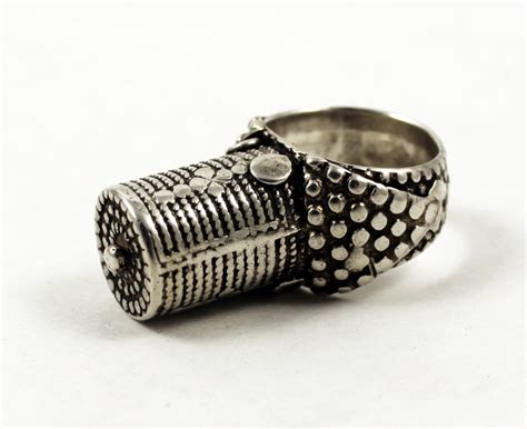 Silver Tower Ring Yemen Ethnicadornment