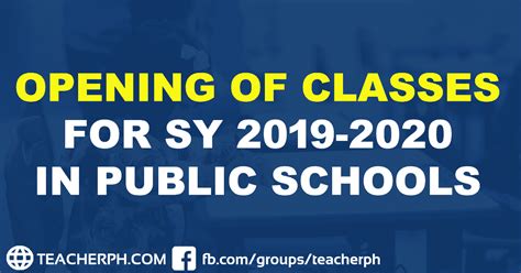 Opening Of Classes For Sy 2019 2020 In Public Schools Teacherph