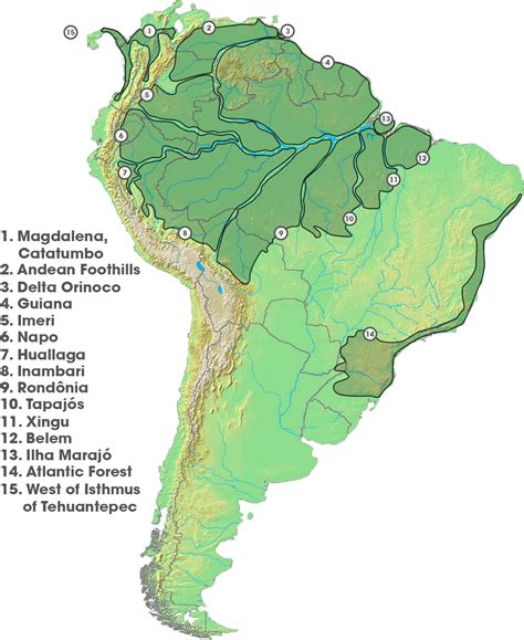 Download Areas Of Endemism Drainage Basins Of South America Png Image