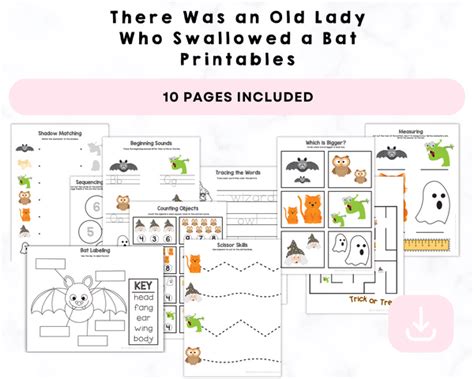Freebie There Was An Old Lady That Swallowed A Bat Sequencing Activity